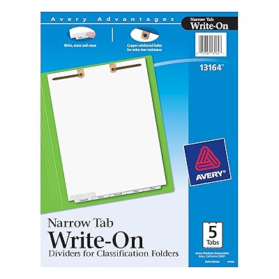 Avery Write-On Dividers for 2-Prong Folders, White, Nepal | Ubuy