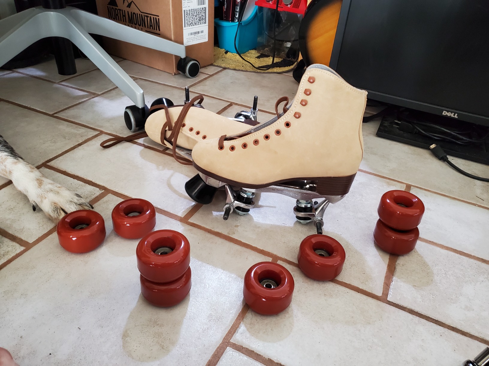$47/mo - Finance Sure-Grip 1300 Tan Suede Outdoor Roller Skates - Retro ...