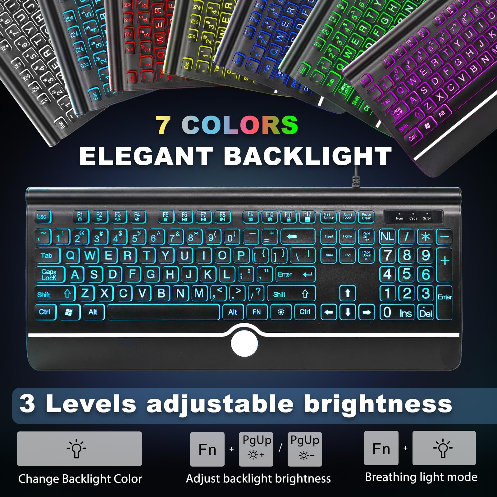 Mua Luzarriba Large Key Keyboard, Wired Computer Keyboard with Wrist ...