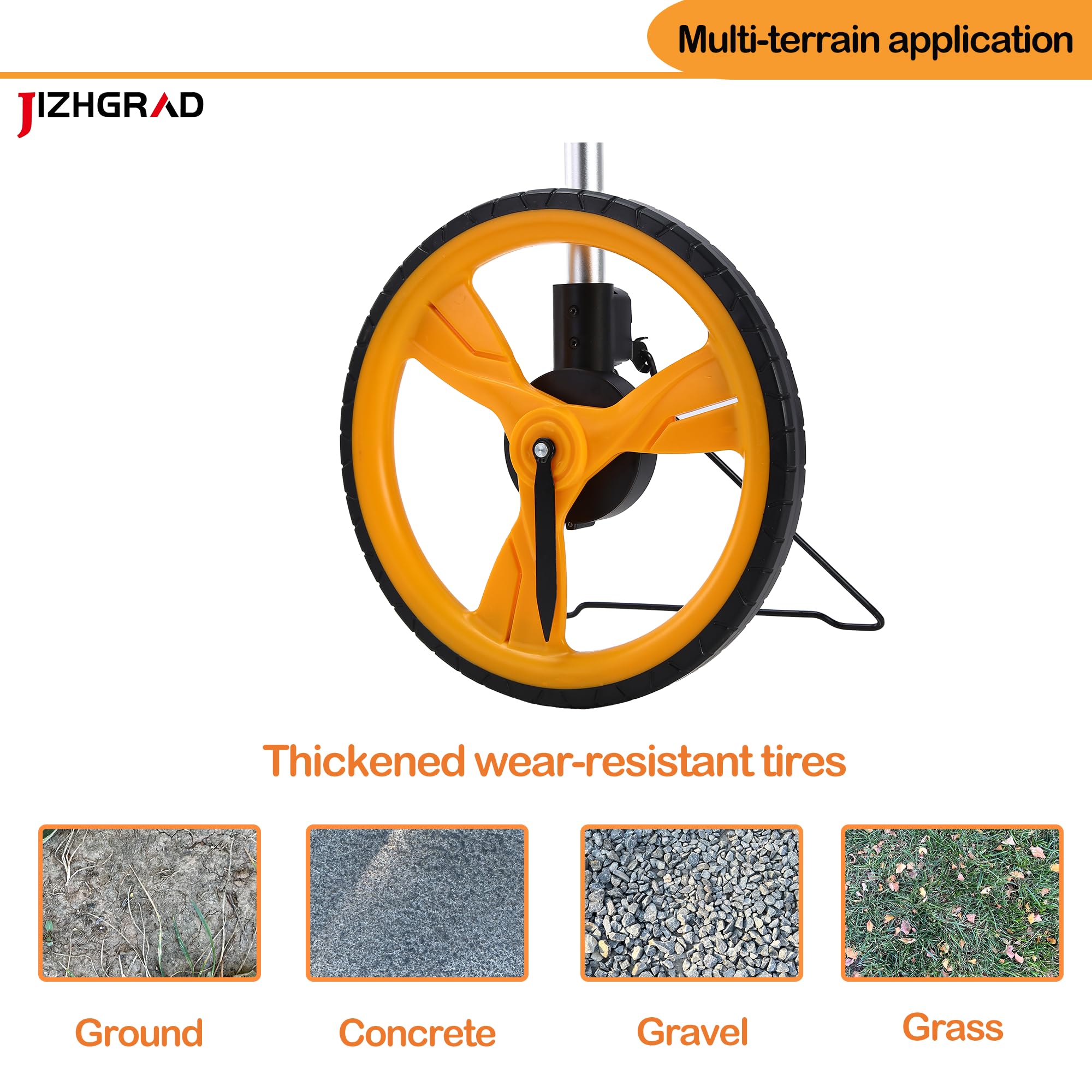 JIZHGRAD Measuring Wheel Digital Display ±0.3% High Accuracy, 12.5 ...