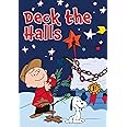 Amazon.com : BACKYARD GLORY Peanuts Deck the Halls Charlie Brown and Snoopy Garden Flag, 12.5" x ...