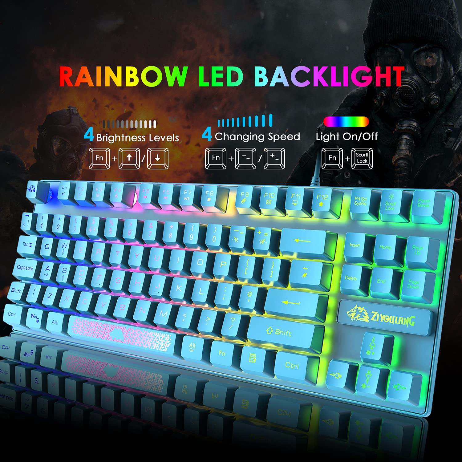Mua ZIYOU LANG T2Pro 75% Wired Mechanical Feel Keyboard and 6400 DPI ...