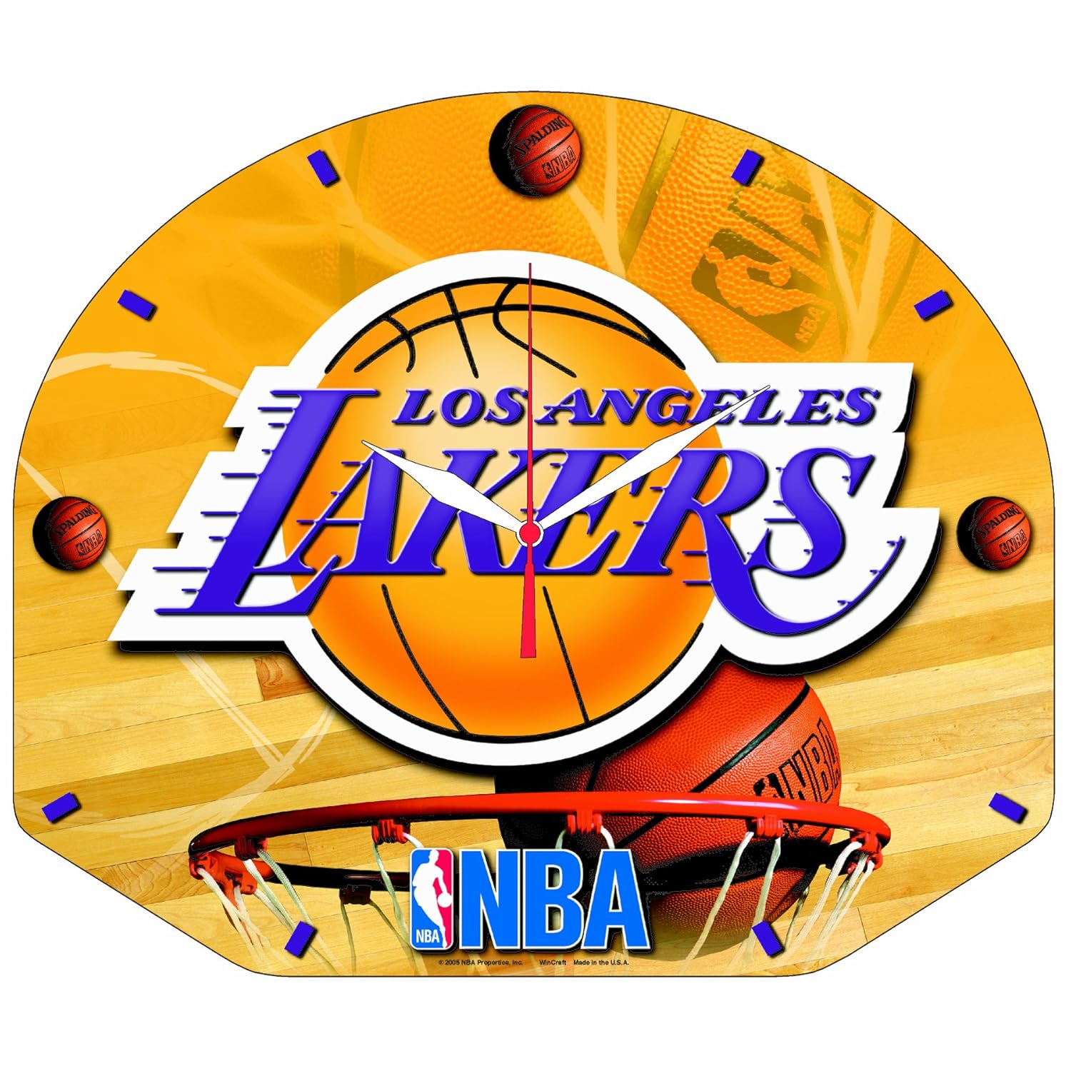 NBA Los Angeles Lakers High Definition Clock Backboard Shaped: Amazon ...
