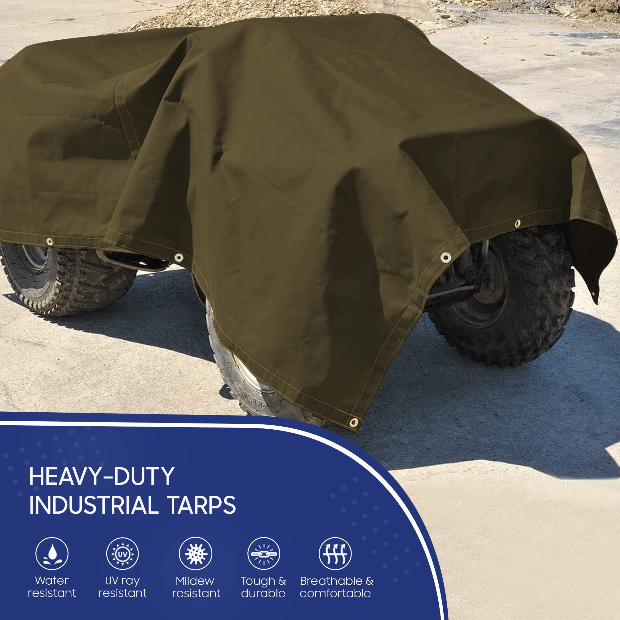 Mua Tarps Now 7x9 ft Heavy Duty Canvas Tarp | 20 MIL Commercial Grade ...