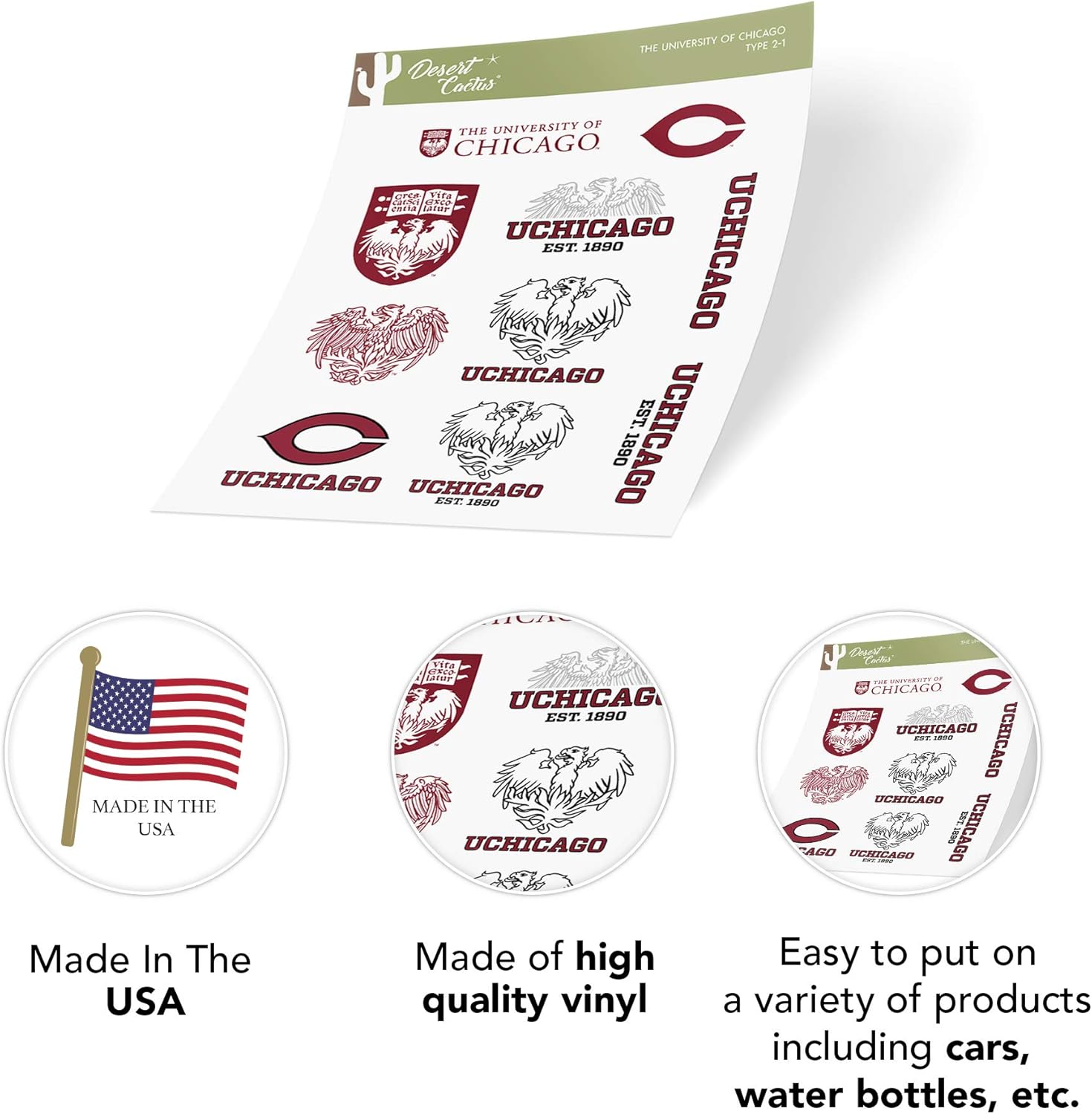 The University of Chicago UChicago Maroons NCAA Vinyl Decal Laptop ...