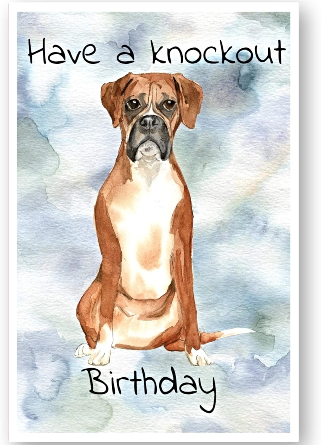Boxer Dog Greetings Card, Funny Dog Greetings Card, Boxer Dog Card ...