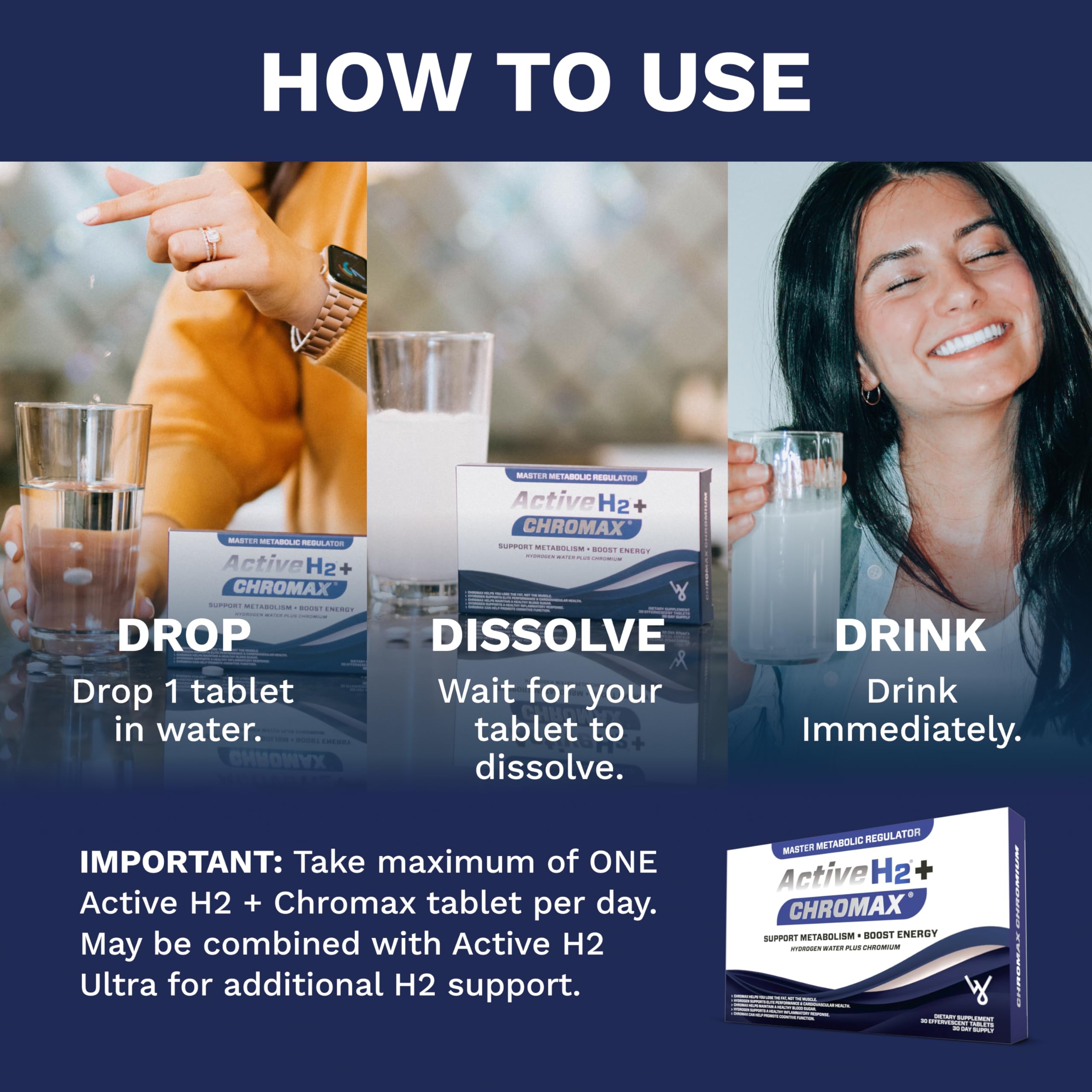 Mua Active H2+ Chromax – Hydrogen Water Tablets with Chromium ...