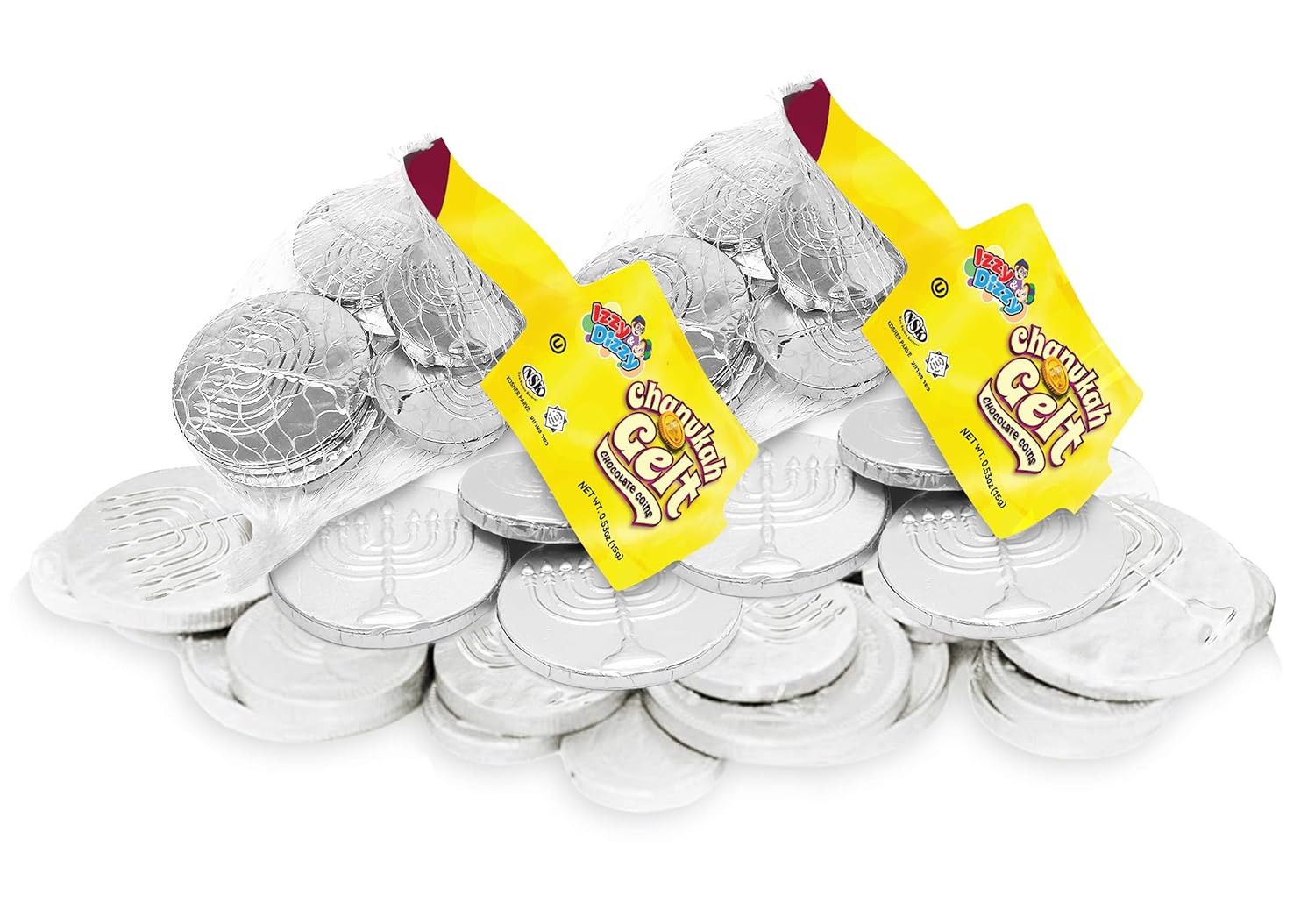 Amazon.com : Hanukkah Gelt Coins Chocolate - Kosher Bittersweet ...