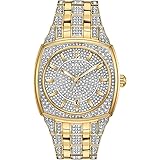 Amazon.com: Bulova Men's Crystals Stainless Steel 3-Hand Quartz Watch ...