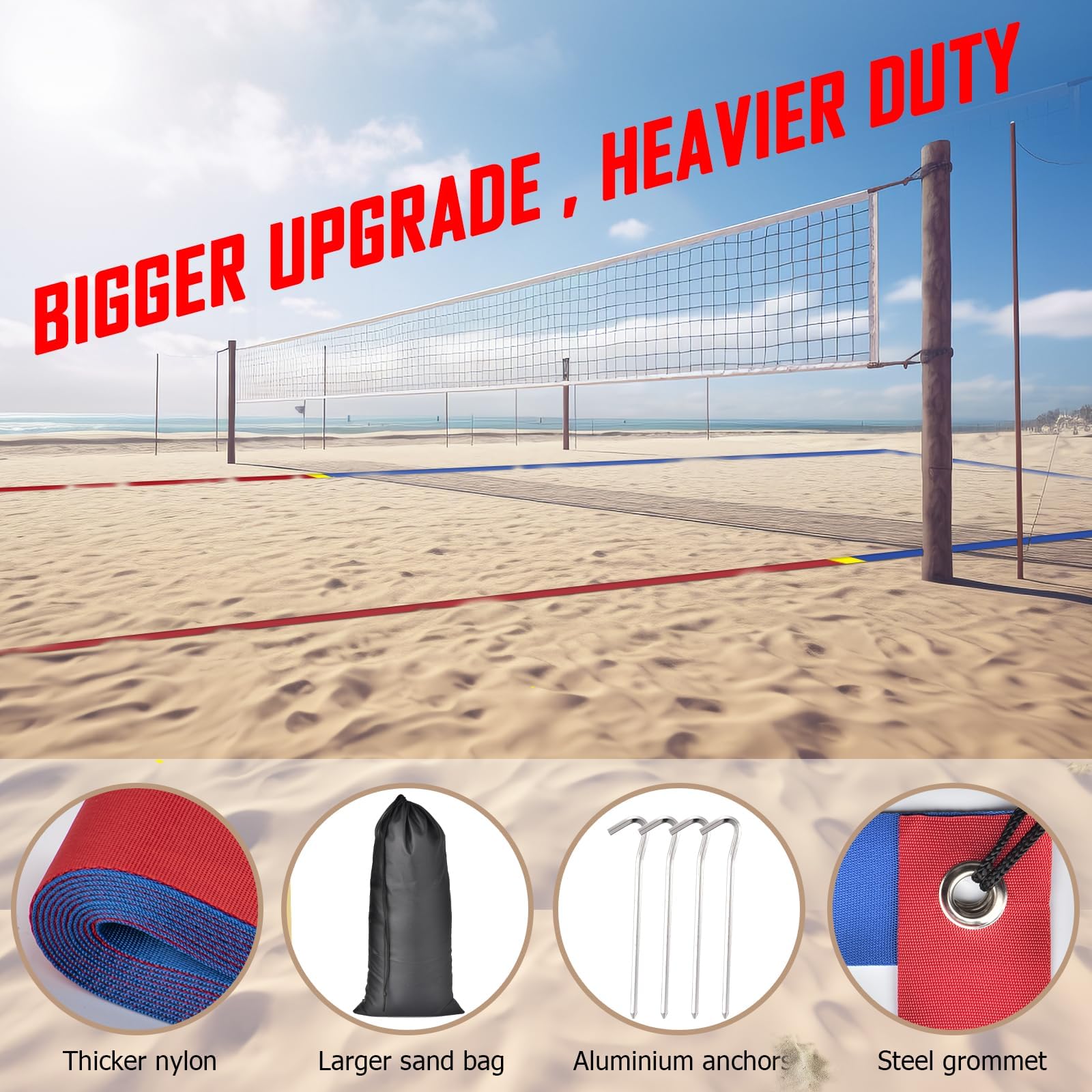 Mua YUXUXU Professional Beach Volleyball Lines for Sand 30'X60'-2 Inch ...