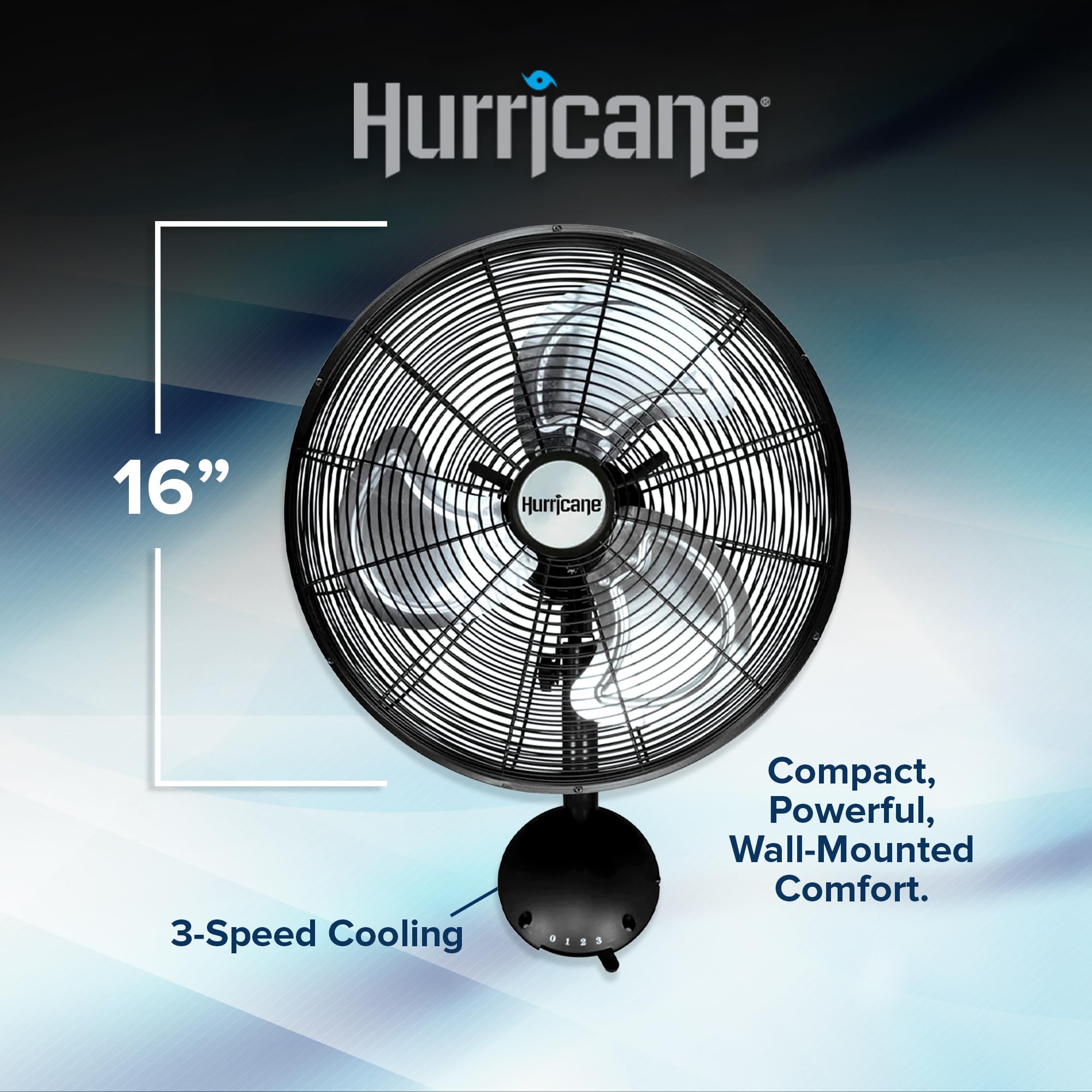 Mua Hurricane Pro High Velocity Oscillating Metal Wall Mount Fan w/ 3 ...