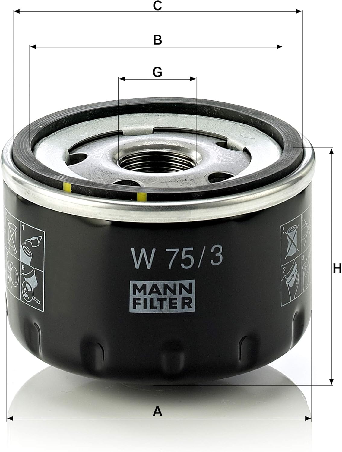 Original MANN-FILTER Oil filter W 75/3 – For Passenger Cars and Utility ...