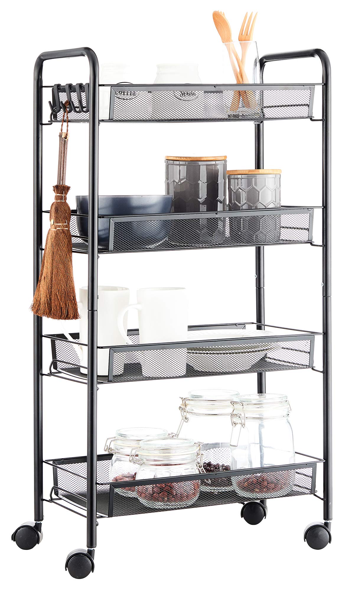 Eyre Rolling Utility Storage Rack Cart on Wheels, Trolley Carft cart ...