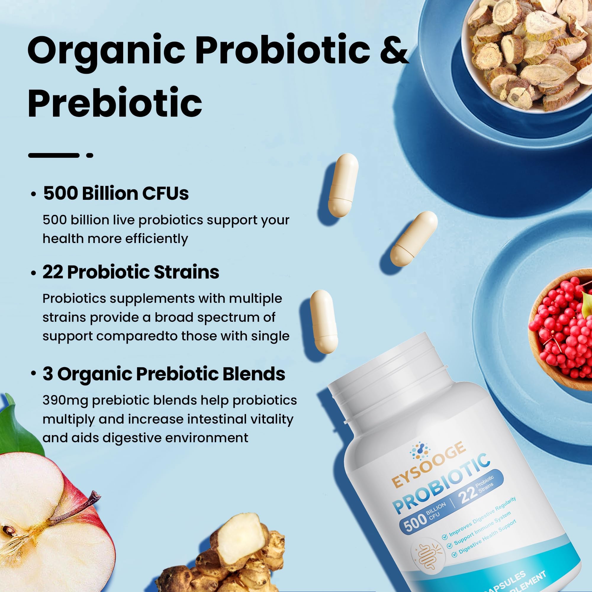 Mua Probiotics for Women and Men, 500 Billion CFU, 22 Strains + Organic ...