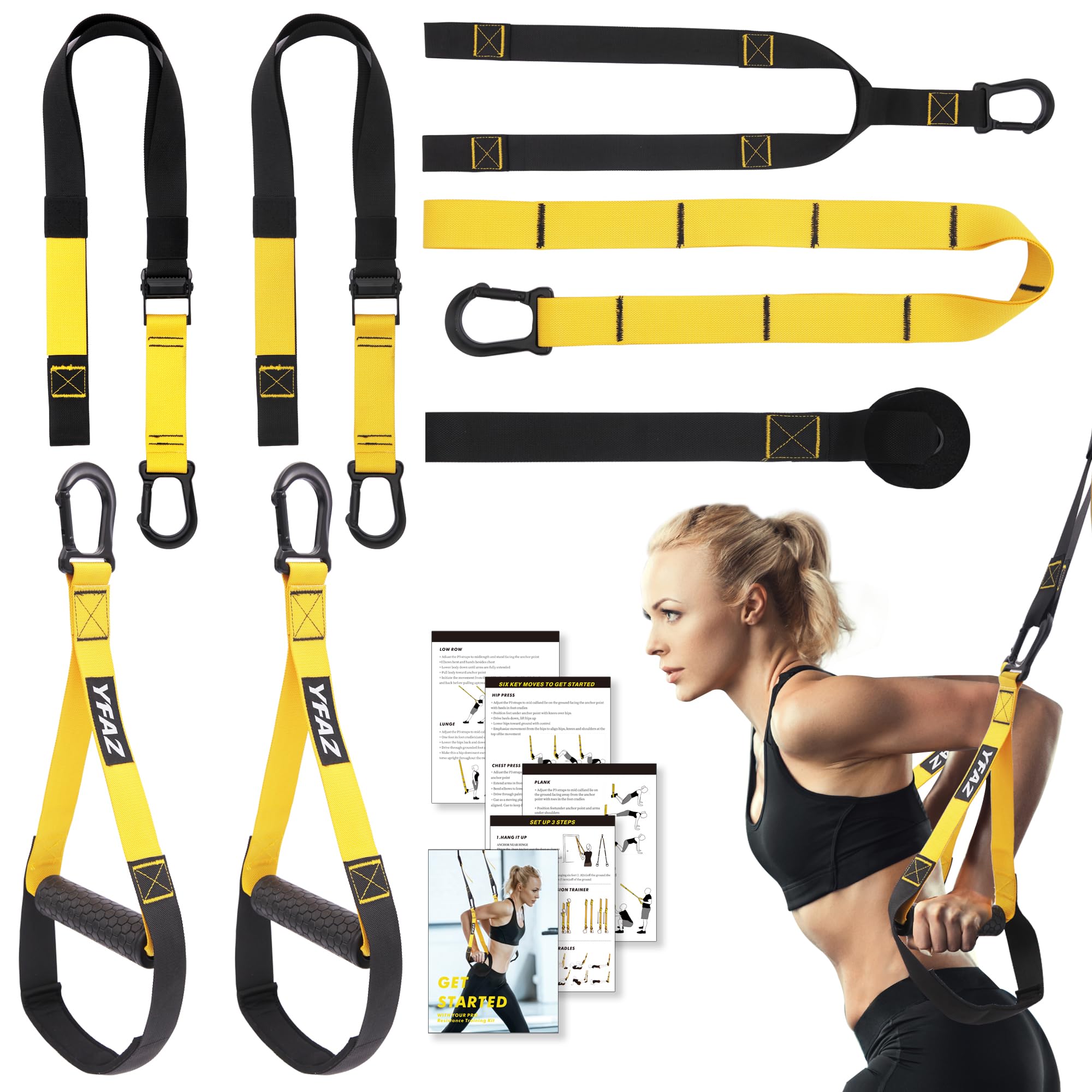 Home Resistance Training Kit for All Levels, Suspension Trainer Straps ...