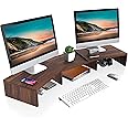 Amazon.com: FITUEYES Dual Monitor Stand – 3 Shelf Computer Monitor ...