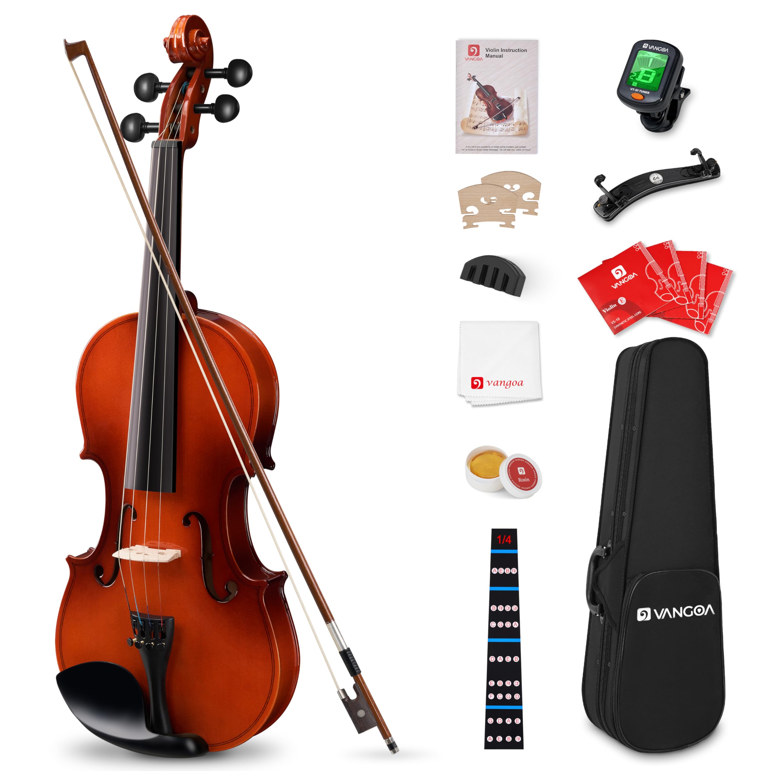 Mua Vangoa Violin 1/4 Size For Kids Beginner Fiddle Set, Professional ...