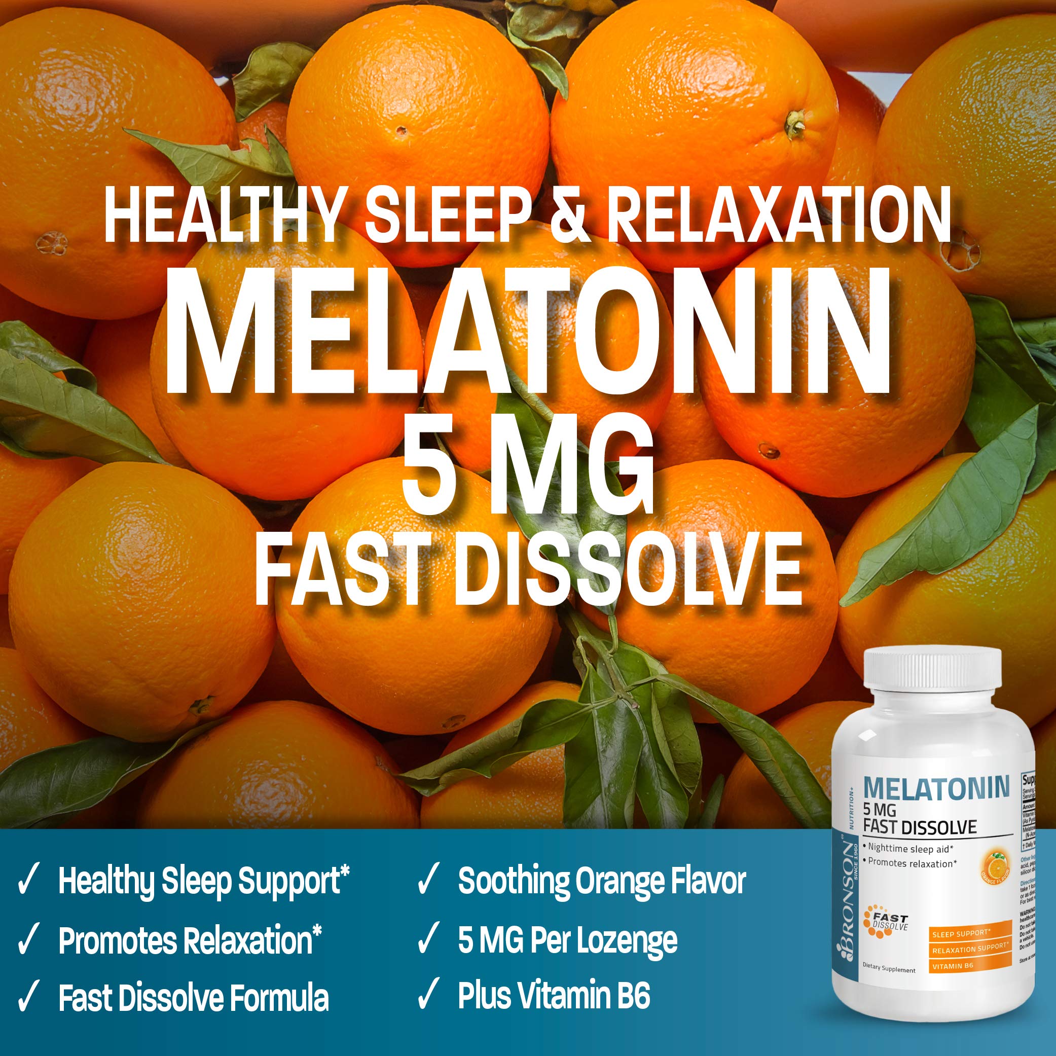 Mua Bronson Melatonin 5mg Fast Dissolve Orange Flavor Tablets with ...