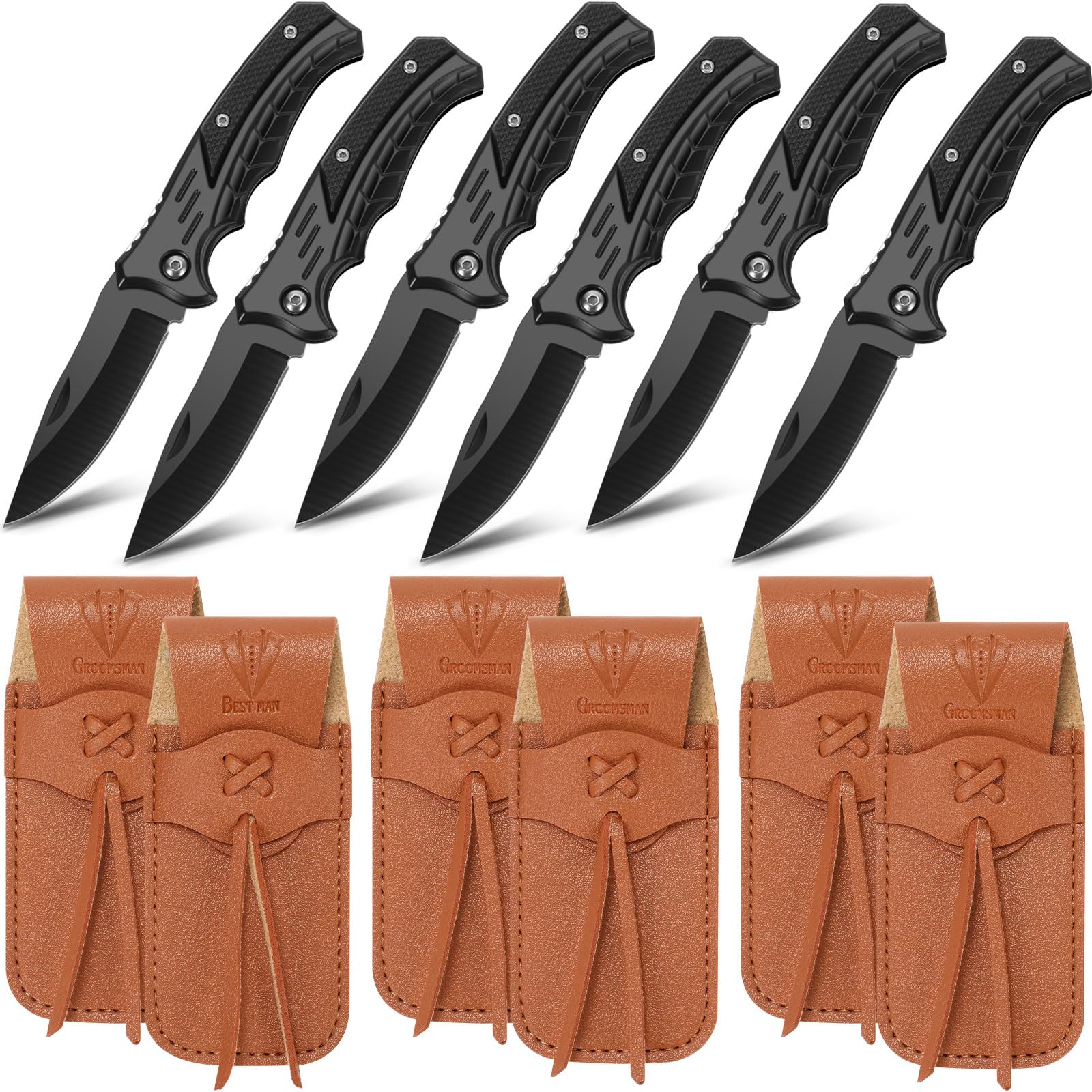 Abbylike 6 Set Groomsman Pocket Knife Gift for Groomsmen Groomsman ...