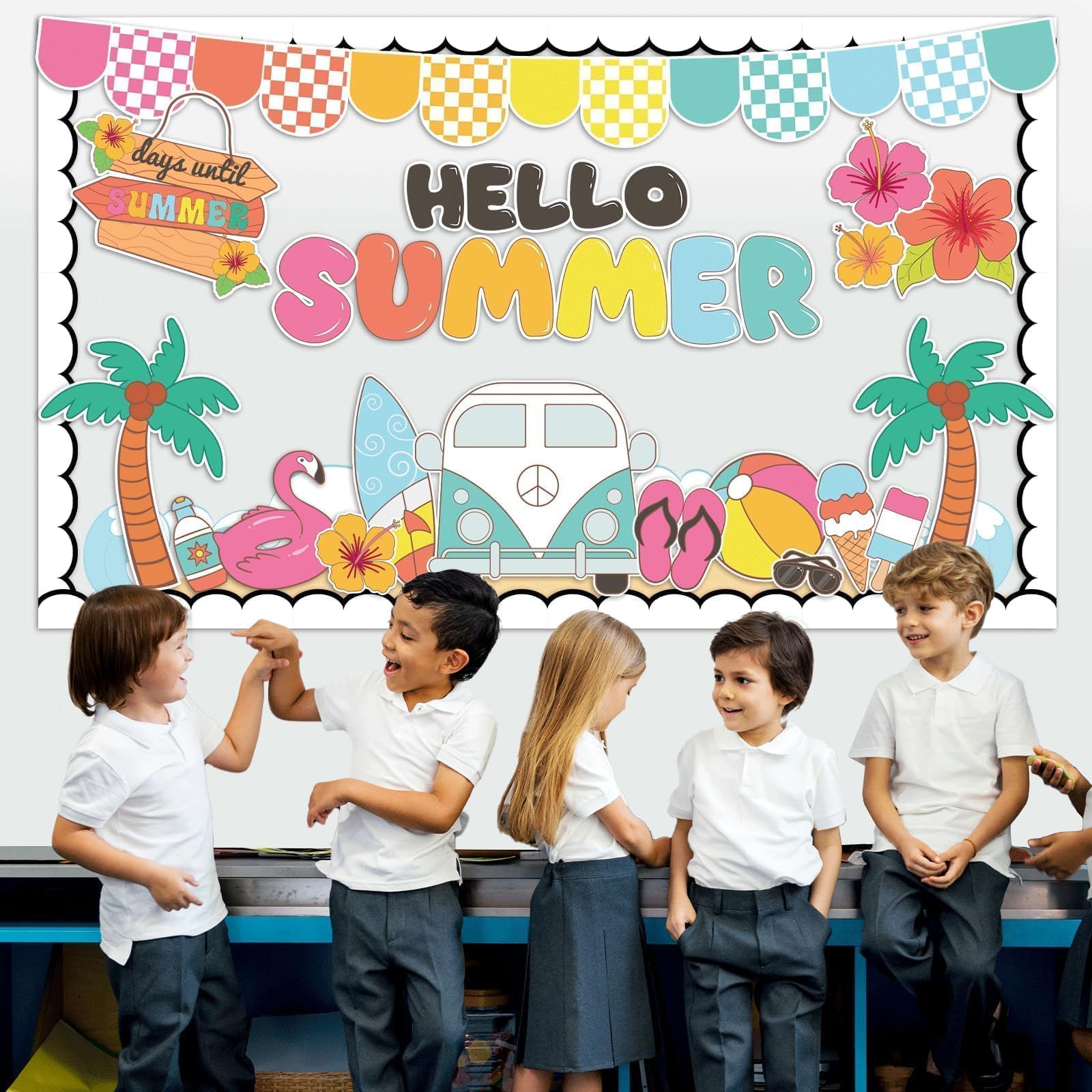Mua Hello Summer Bulletin Board Decoration Set Summer Theme Bulletin ...
