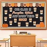 Amazon.com: JarThenaAMCS 72Pcs Fall Pumpkin Coffee Cup Bulletin Board ...