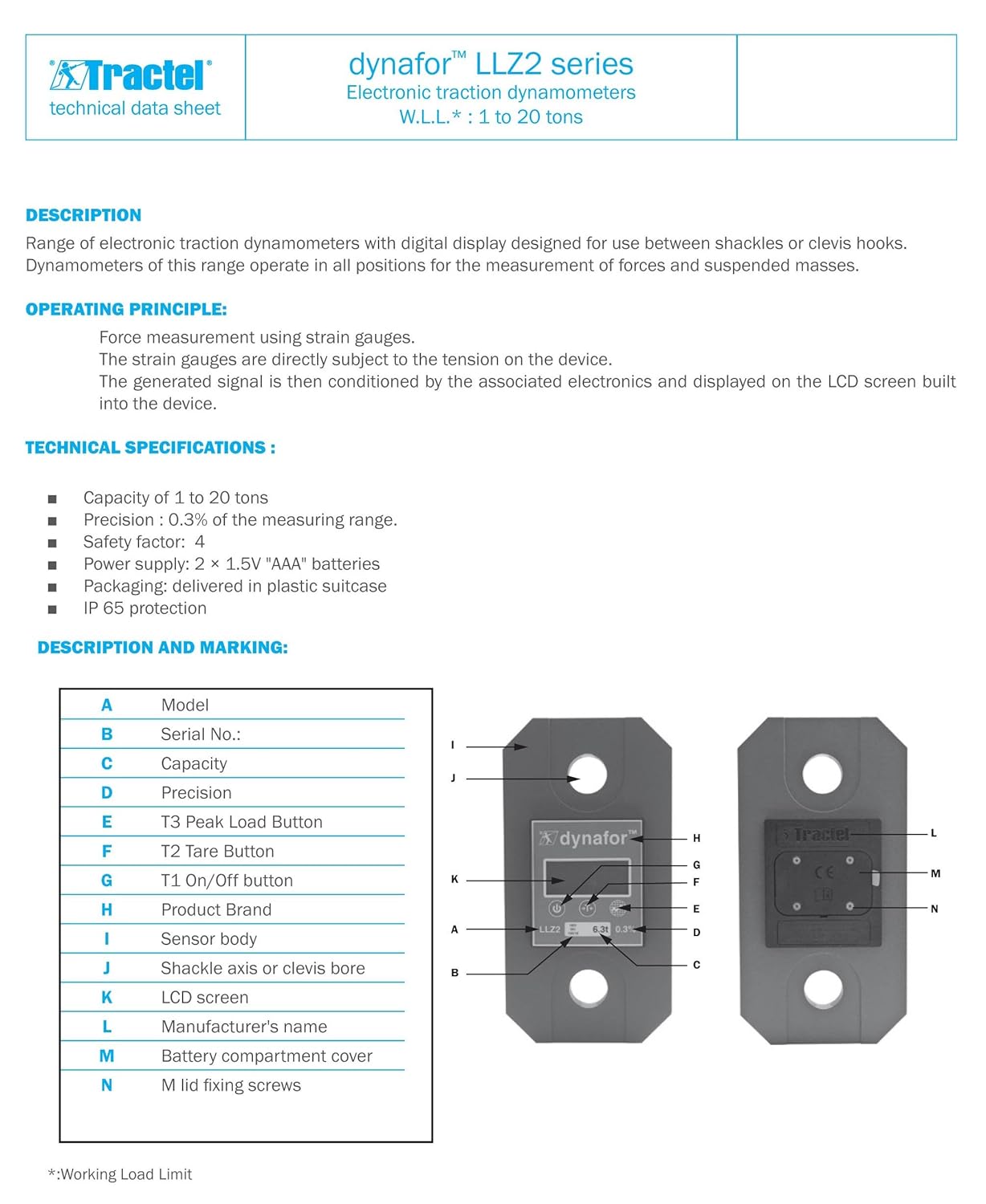 Tractel Dynafor LLZ2 Dynamometer, WLL: 12.5t – BigaMart