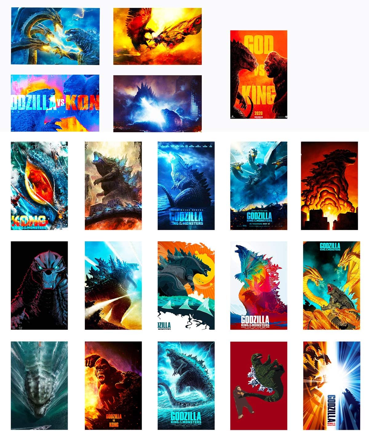 GTOTd Stickers for Godzilla VS Kong (20Pcs) Movie Collection Gifts ...