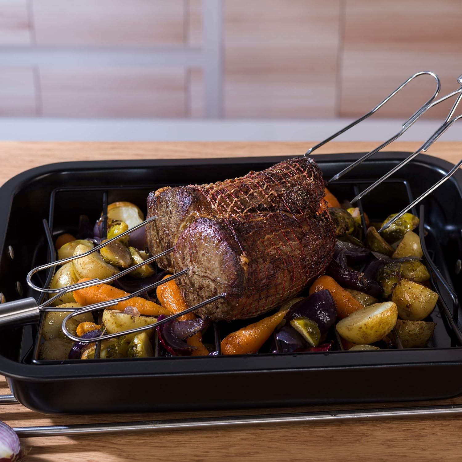 Salter BW07248 Set with Roaster, Rack, Thermometer, Carving Knife and ...