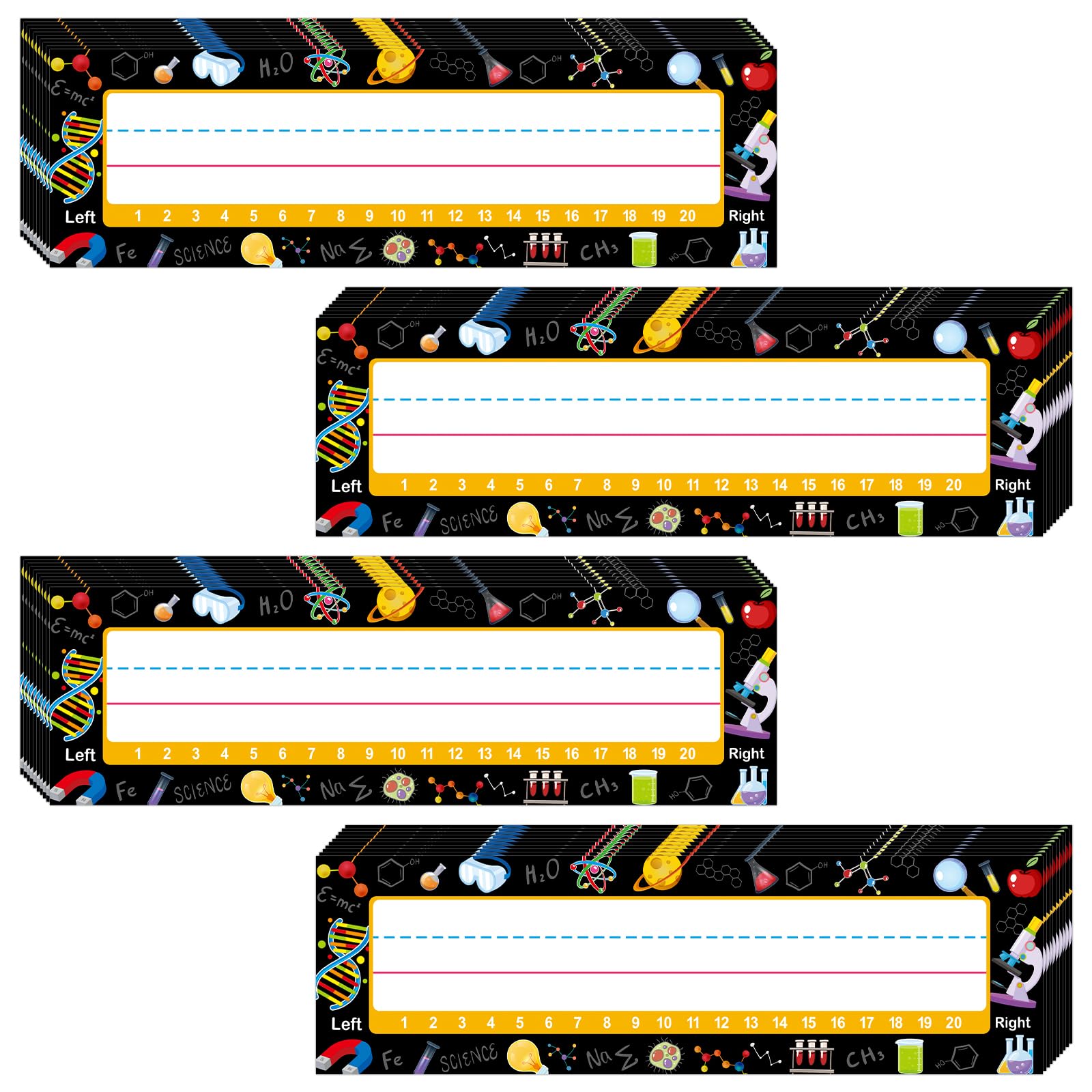 Pack of 50 Colorful Apples Nameplates for Student Desks Back to School ...