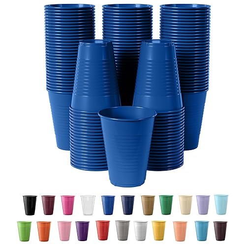Exquisite Party Solids 12 Oz Blue Plastic Cups For Party Supplies 50 ...