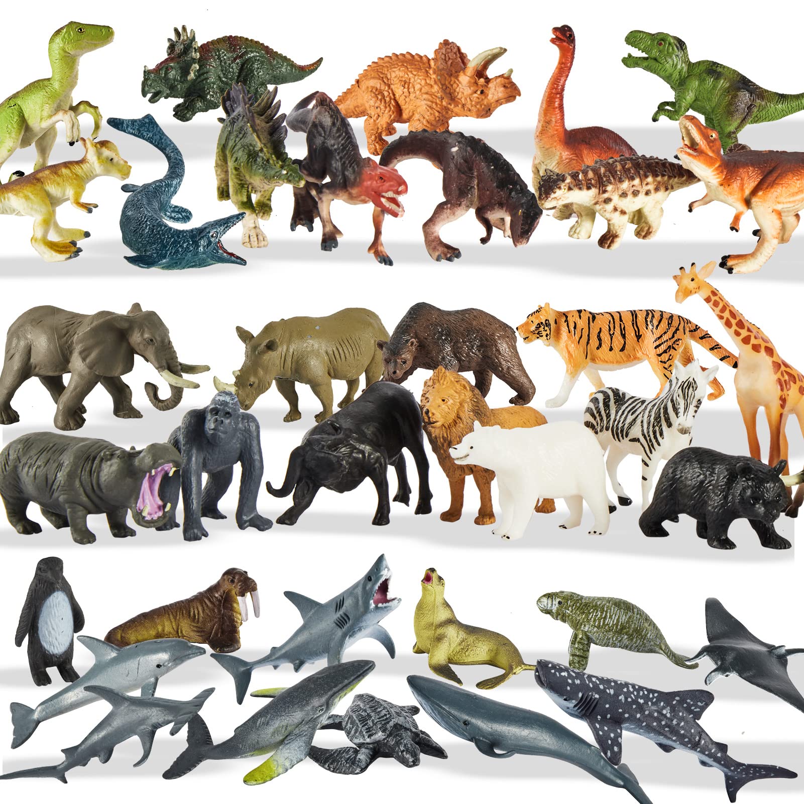 Mua TOEY PLAY 36-Piece 3-in-1 Animal Figures Set with Dinosaur, Sea ...