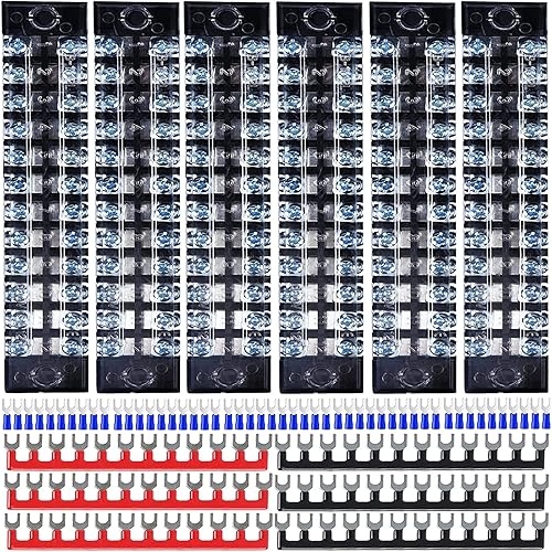 Terminal Blocks 12 Position 62PCS Set, Screw Terminal Block with Cover ...