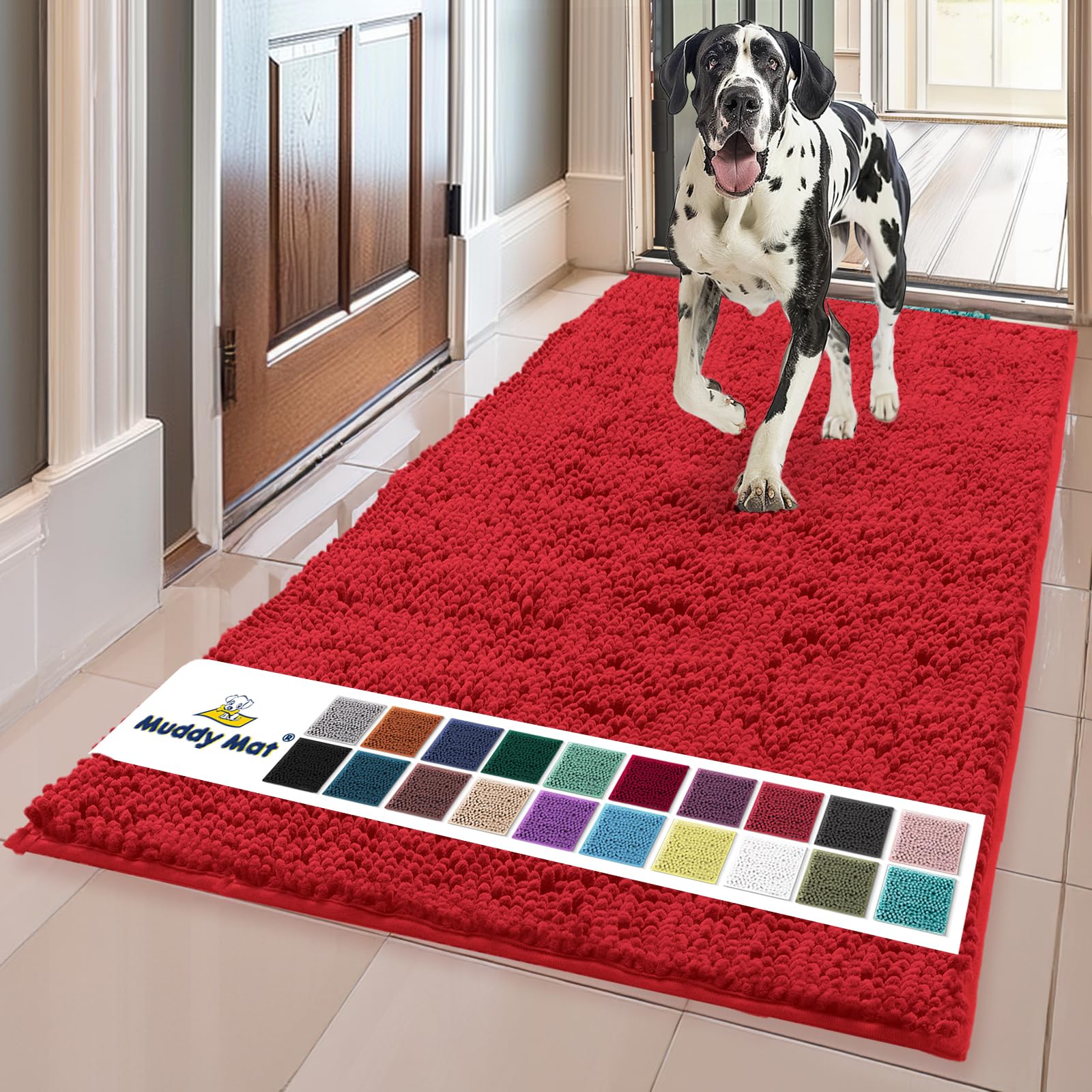 Muddy Mat® Shown on TV – Super Absorbent Microfiber Dog Door Mat for Muddy Paws, Non-Slip ...