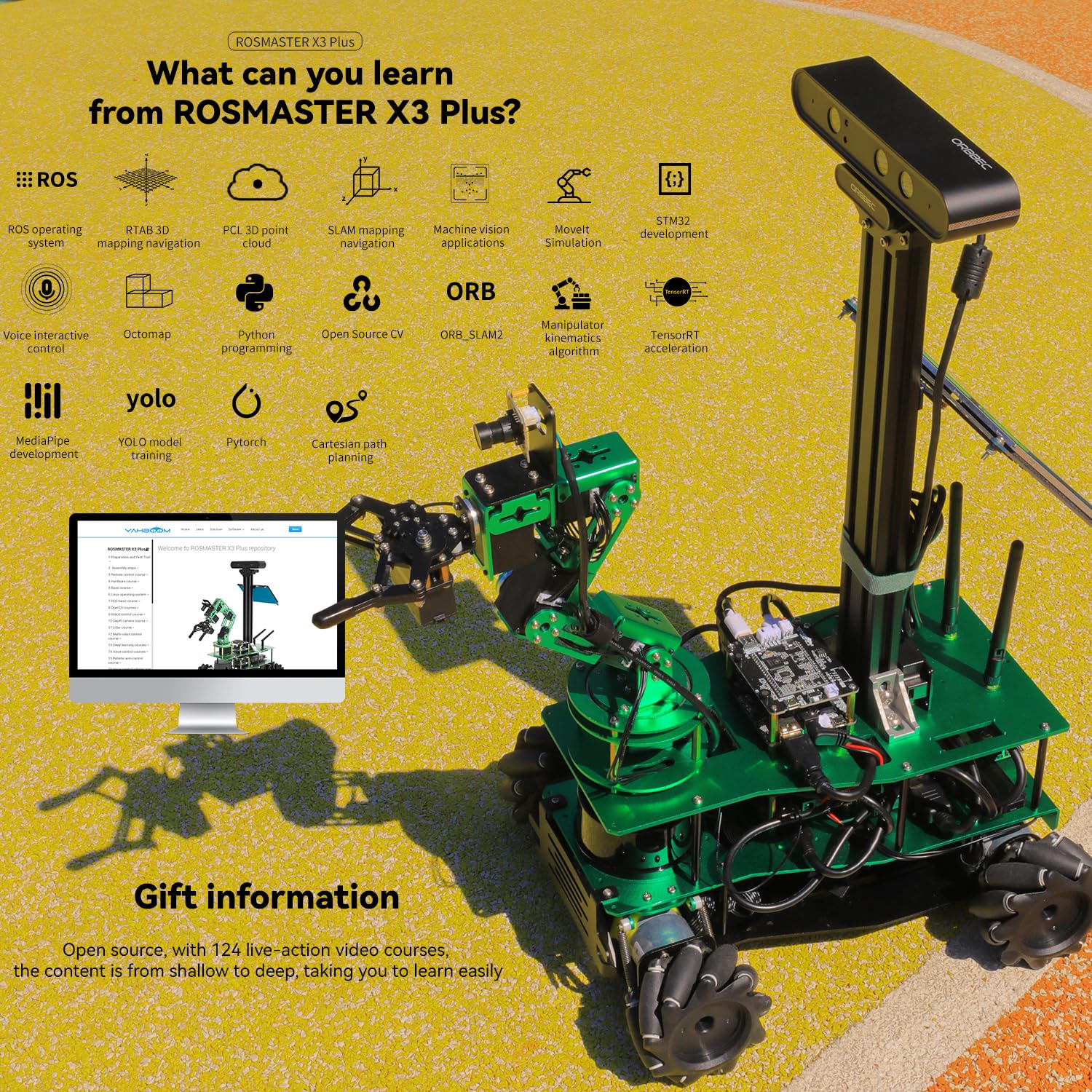 Mua Yahboom Professional Programming AI Robot Kit with 6DOF Robot Arm ...