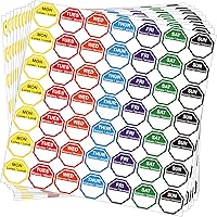 Amazon.com : 7 Days of The Week Labels Color Coding Dot Stickers-Self ...