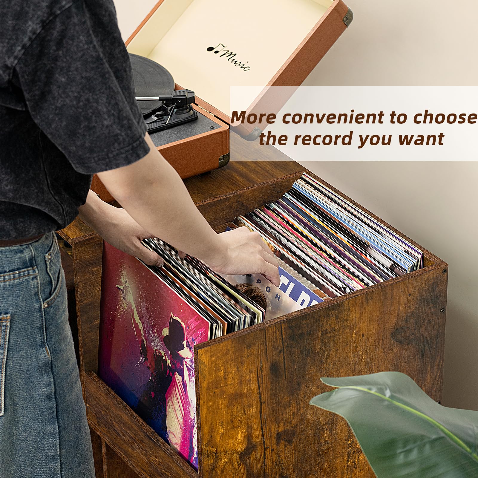 Mua LELELINKY Large Record Player Stand, Turntable Stand with Storage ...