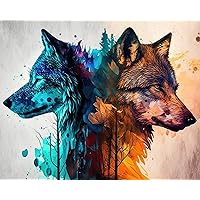 Amazon.com: TUMOVO Paint by Numbers Wolf DIY Paint by Numbers for ...