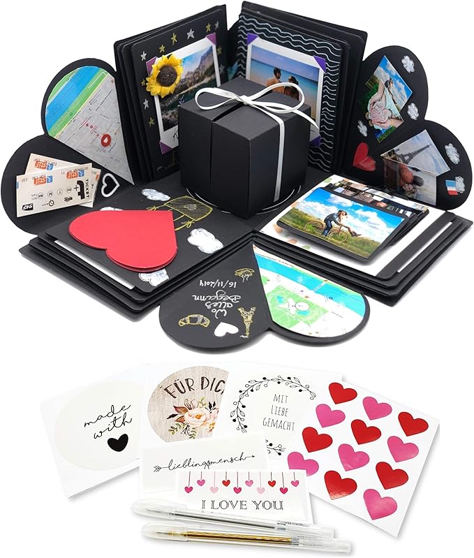 Kreativ Geschenkbox Explosionsbox (inkl. Stifte, Sticker) | DIY ...