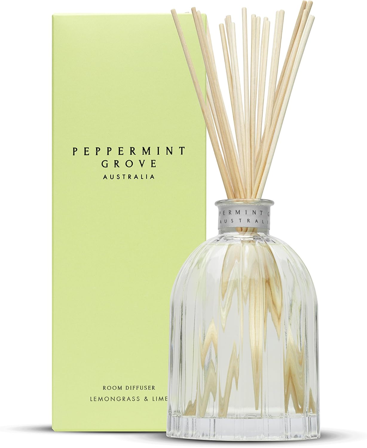 Peppermint Grove Large Diffuser 350ml in Ornamental Custom Glass Jar ...