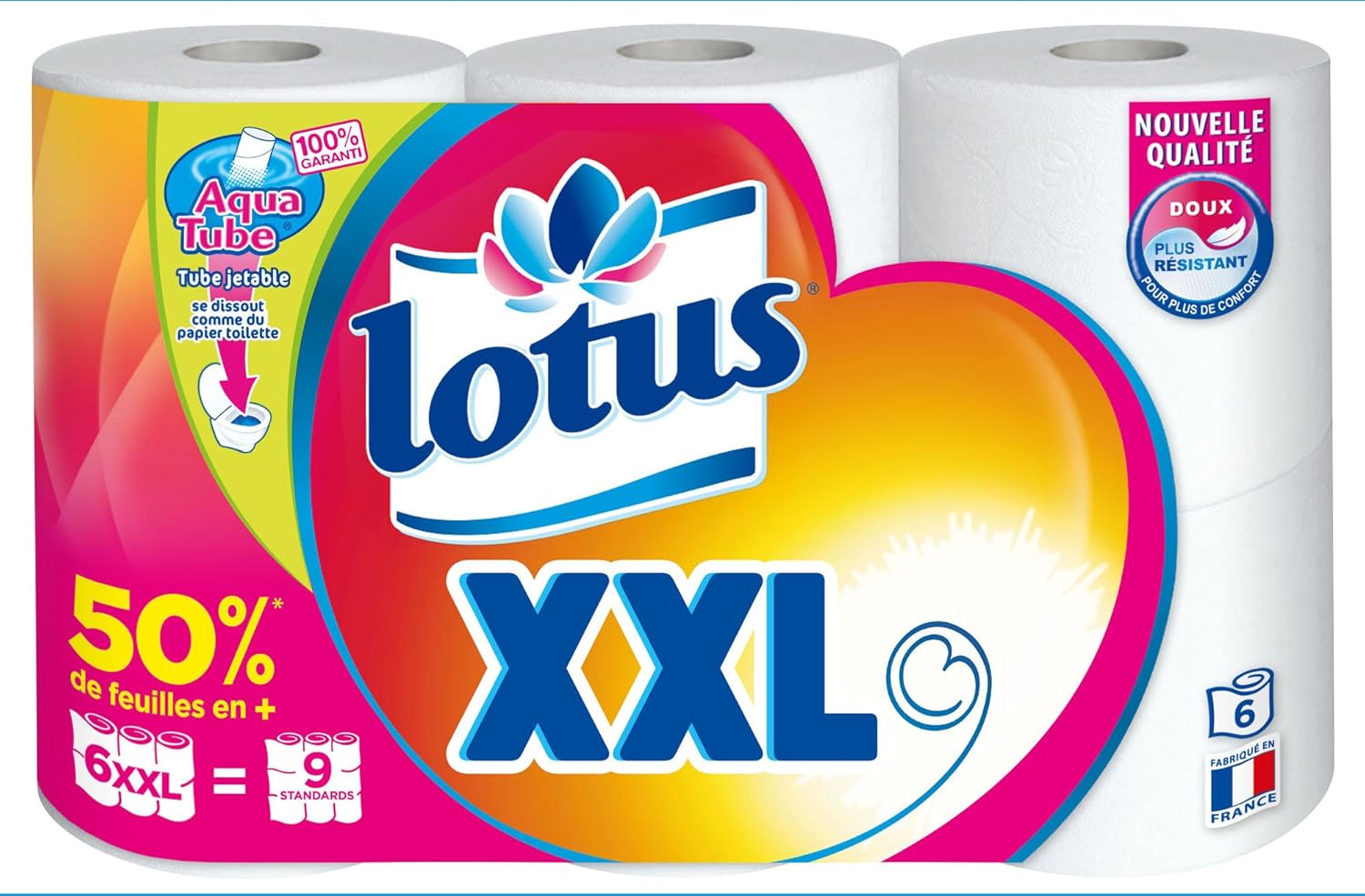 Lotus White XXL Set of 6 Rolls of Toilet Paper – Pack of 2: Amazon.co ...