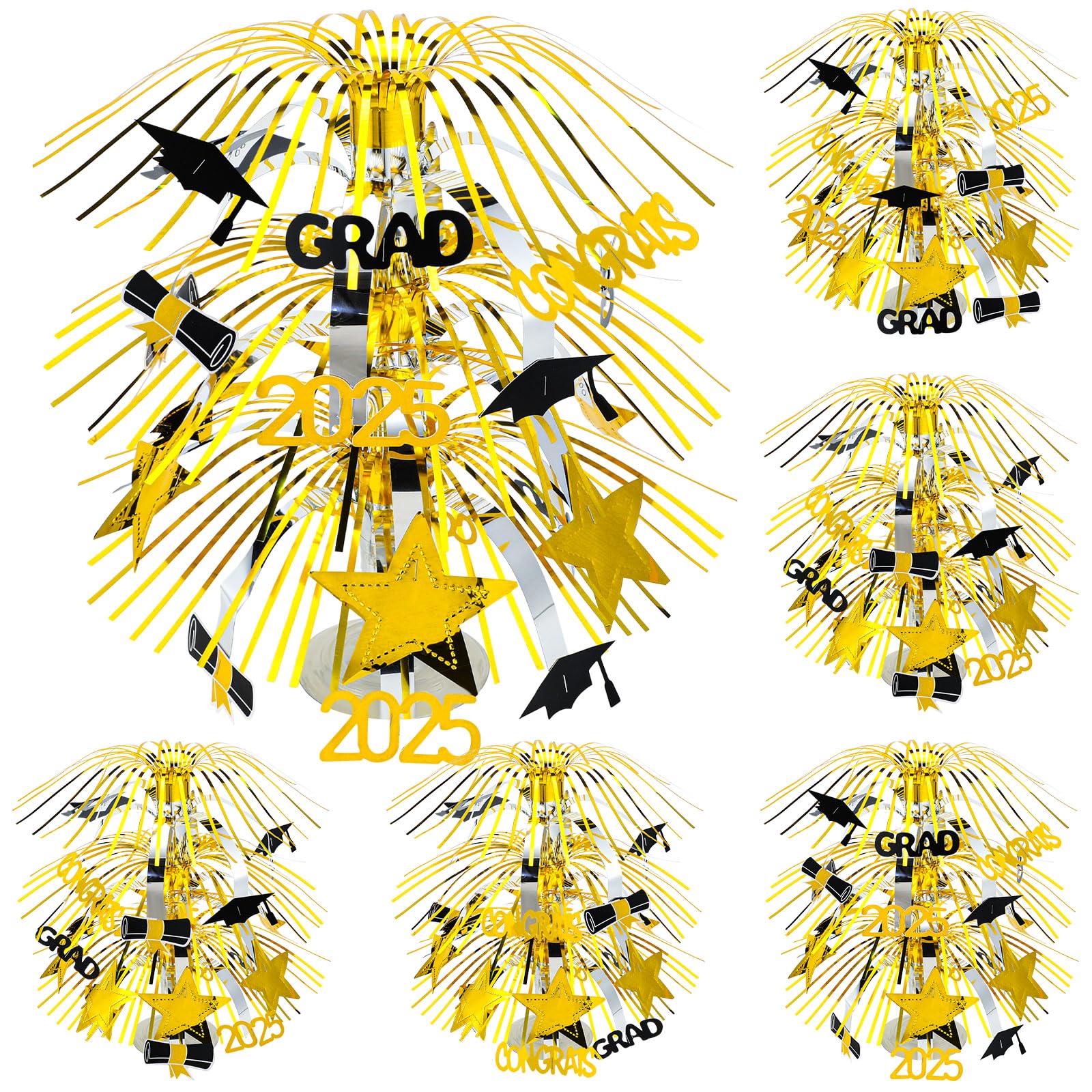 Spiareal 6 Pcs Graduation Decoration Centerpiece Class of 2025 Glitter ...