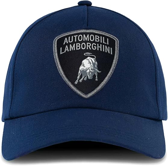 Lamborghini Large Shield Cap, Navy Blue: Amazon.co.uk: Clothing