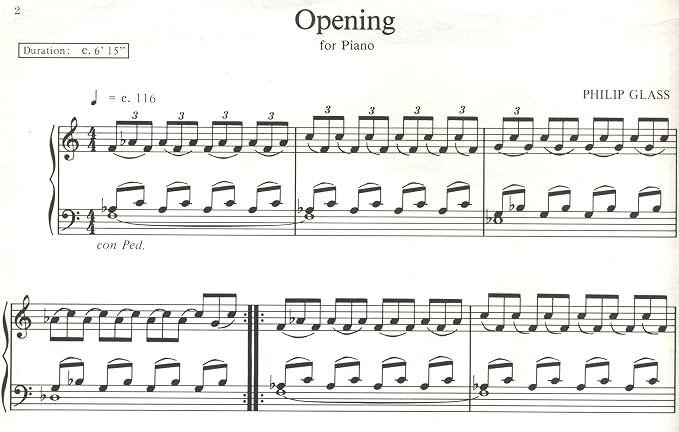 Philip Glass: Opening Piece From Glassworks. Partitions pour Piano ...
