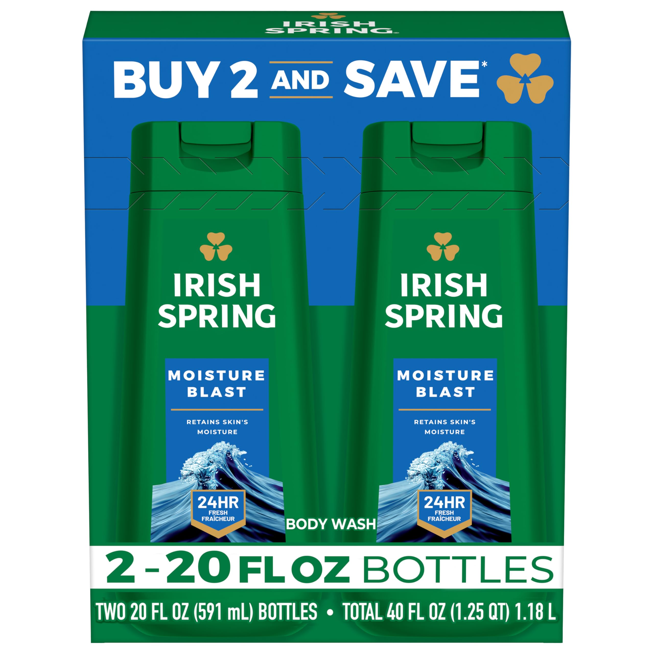 Mua Irish Spring Moisture Blast Body Wash for Men, 20 Fl Oz (Pack of 2 ...