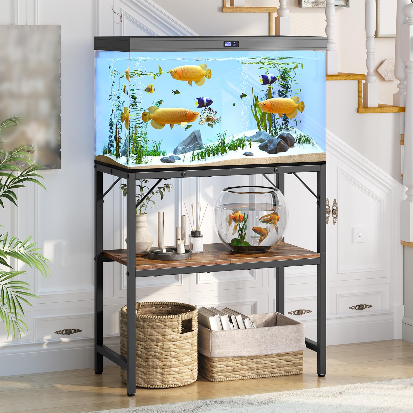 MAHANCRIS 20 Gallon Fish Tank Stand, Aquarium Stand with 2-Tier Storage ...