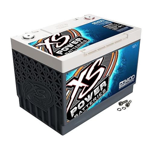 XS Power D3400 3300 Amp AGM Battery with M6 Terminal Hardware - 12 Volt ...