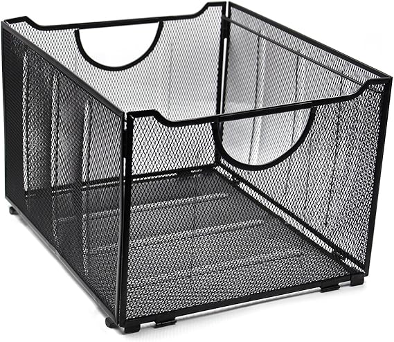 EasyPAG Mesh File Box/Foldable Storage Crate Box 12 x 9-1/4 inch, Black ...