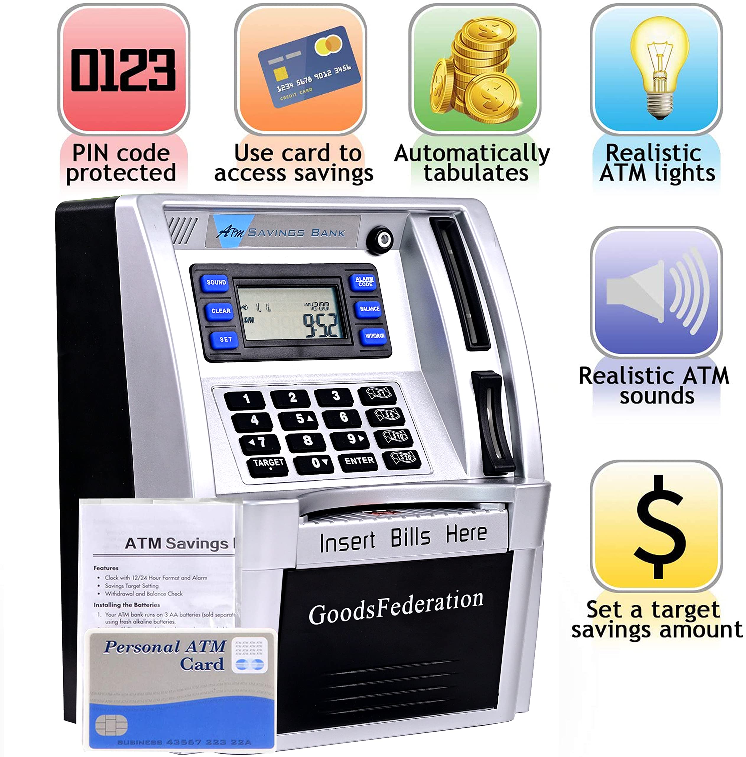 Mua 2024 Upgraded ATM Piggy Bank for Real Money for Kids Adults with ...