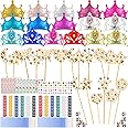 Amazon.com: Soaoo 64 Pcs Princess Fairy Wands Kit 16 Unfinished Wooden ...