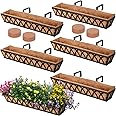 Amazon.com : WIMART Window Box Railing, 24 Inch Black Metal Hanging ...